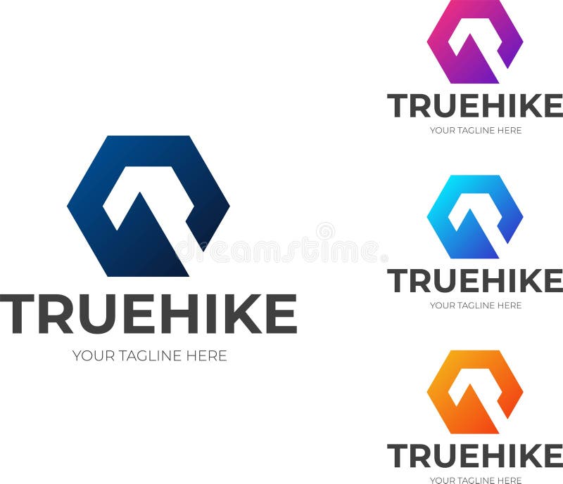 Creative Hexagon Logo with Mountain Shape Inside Stock Vector ...