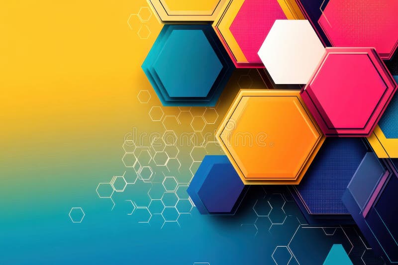 Creative Hexagonal Patterns in Abstract Art Digital Artwork Colorful ...