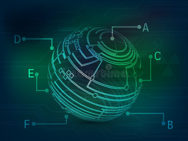 Hi-tech globe stock illustration. Illustration of pollution - 6088442