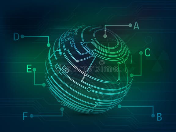 Creative Hi-tech Globe for Technology. Stock Illustration ...