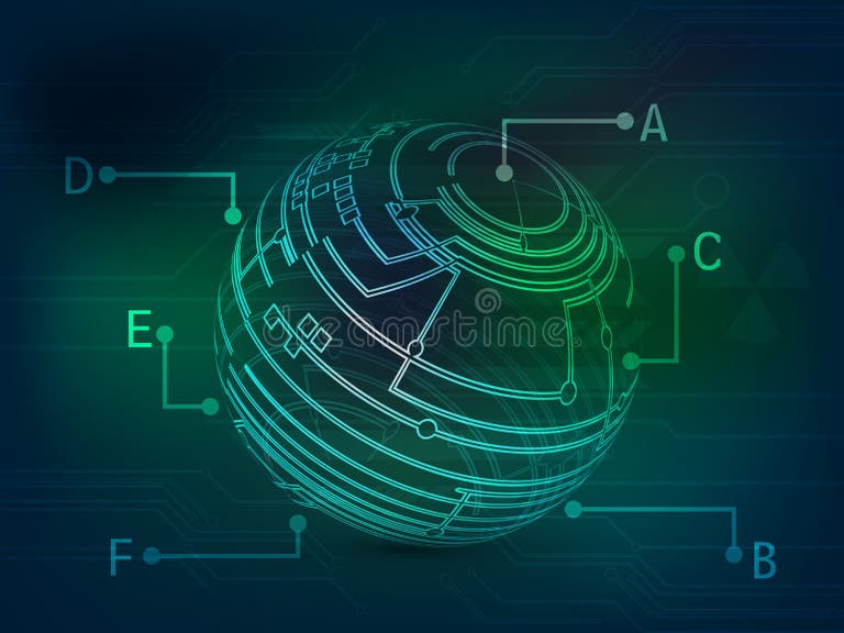 Creative Hi-tech Globe for Technology. Stock Illustration ...