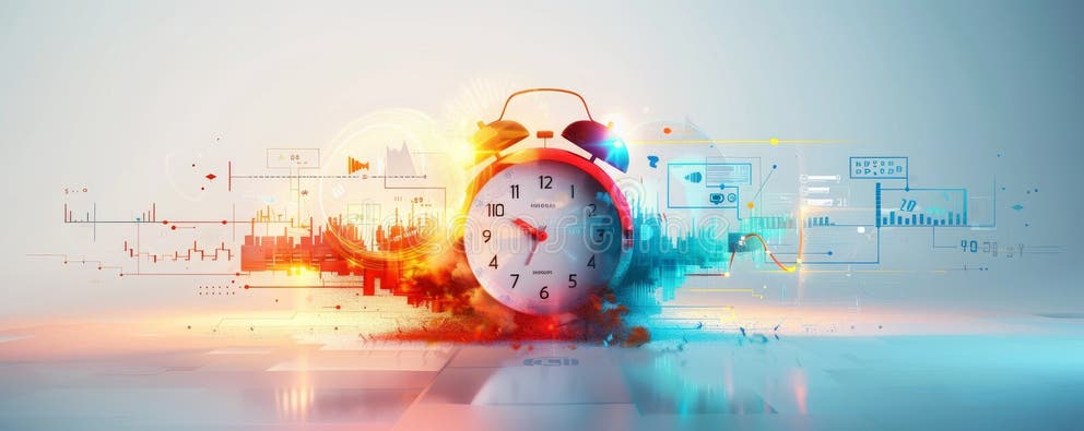 Creative High-resolution Advertising Poster Featuring an Alarm Clock ...