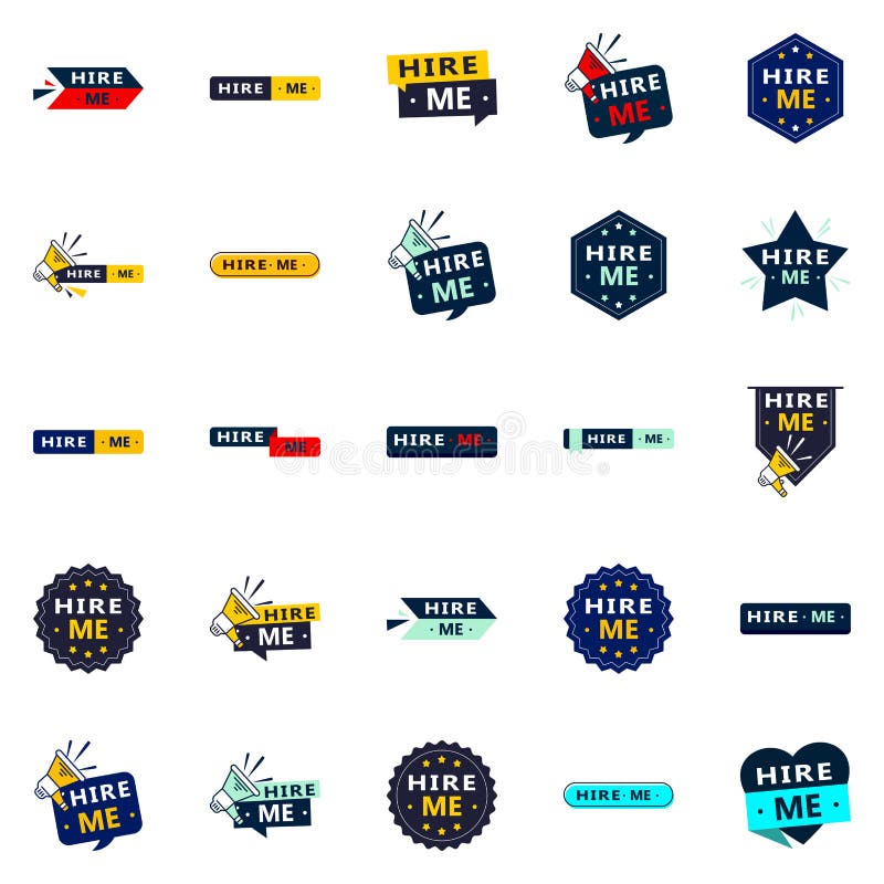 25 Creative Hire Me Banners To Show Your Skills Stock Vector ...