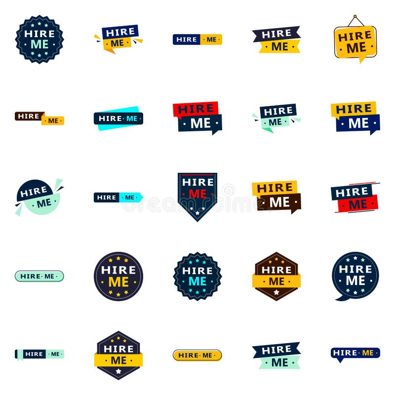 25 Creative Hire Me Banners To Show Your Skills Stock Vector ...