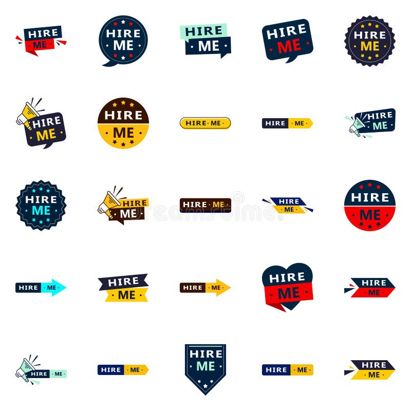 25 Creative Hire Me Banners To Show Your Skills Stock Vector ...