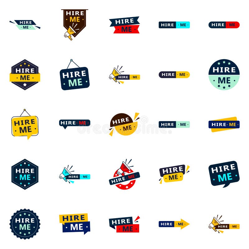 25 Creative Hire Me Banners To Show Your Skills Stock Vector ...