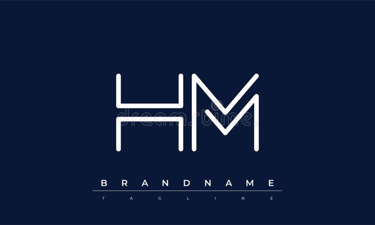 Creative HM Letter Initial Logo Vector Image Stock Vector ...