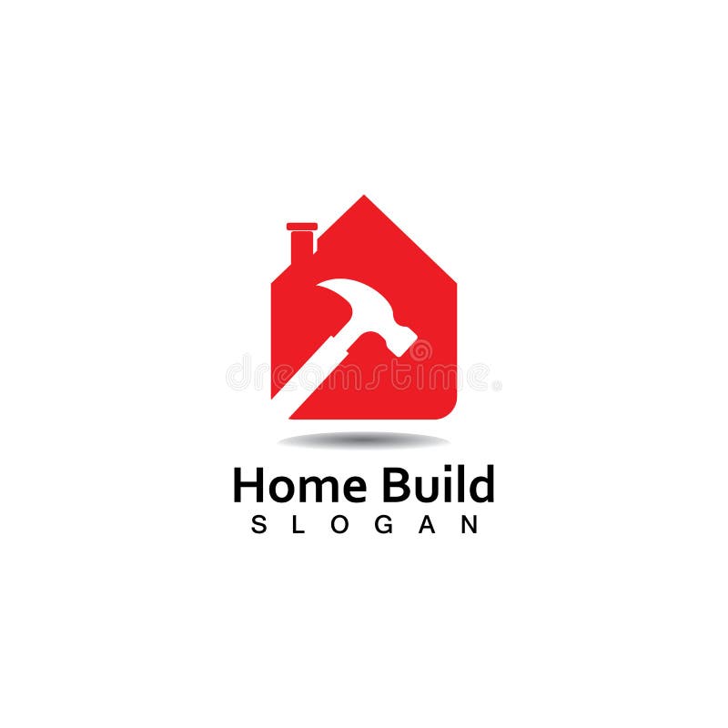 Creative Home Construction Logo with Hammer Symbol. Stock Vector ...