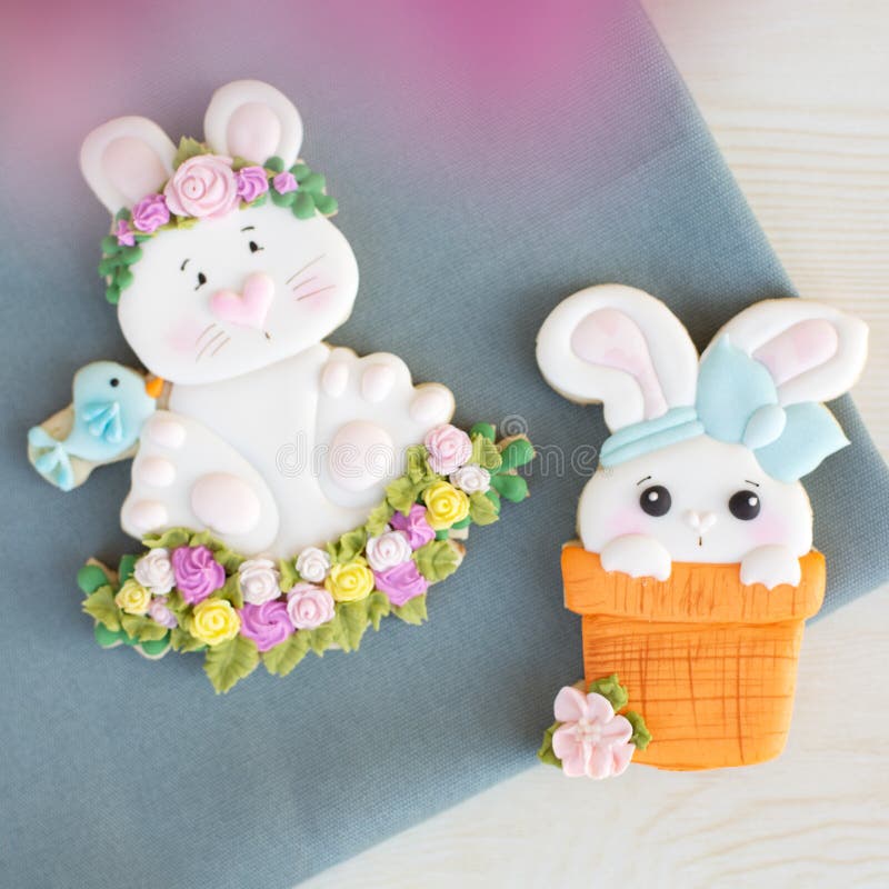 Creative Home Made Easter Rabbit Cookies Stock Photo - Image of easter ...