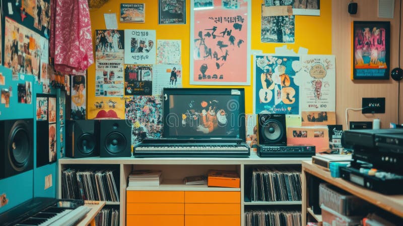 Creative Home Studio Filled with Vibrant Decor, Musical Instruments ...