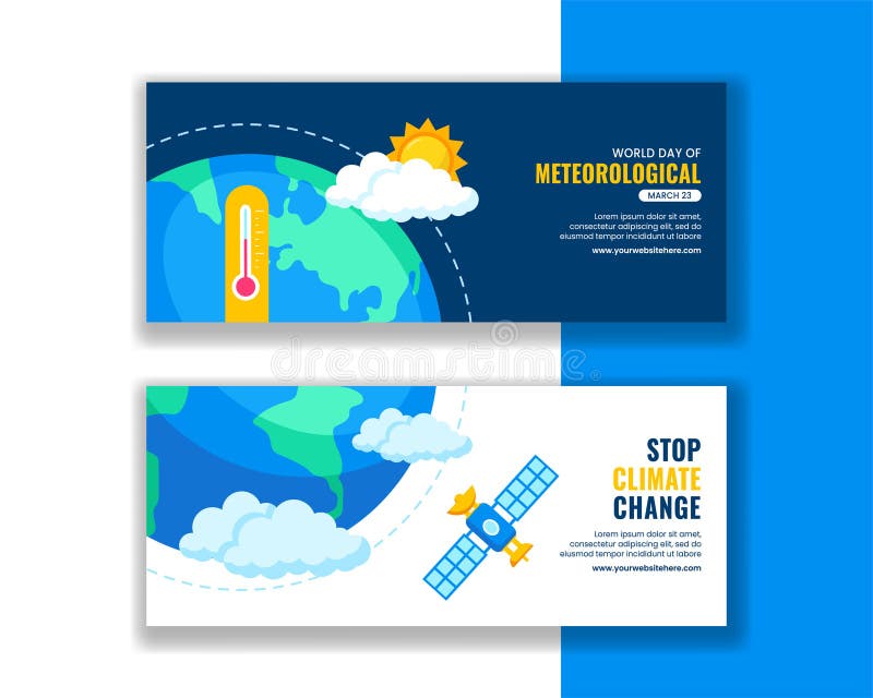 Creative Horizontal Banner Template for World Meteorological Day in ...