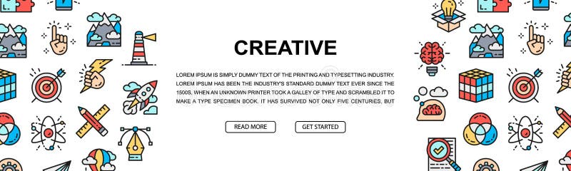 Creative Horizontal Colorful Banner. Innovation, Startup, Artwork ...