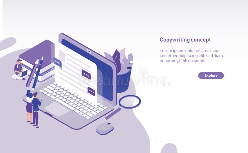 Creative Horizontal Banner Template with Laptop Computer, Server and ...