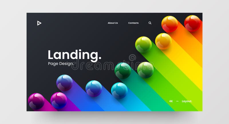 Creative Horizontal Website Screen Part for Web Design. 3D Colorful ...