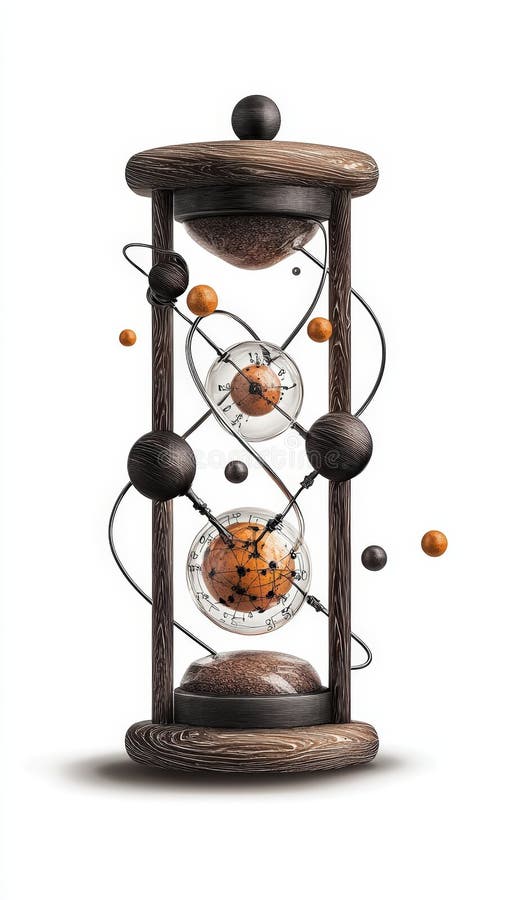 A Creative Hourglass Design Featuring Planets and Orbits Symbolizing ...