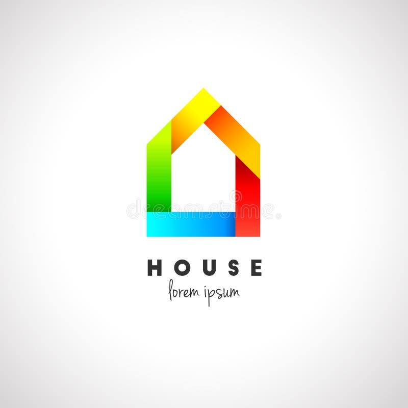 3D Red House Logo. Glossy and Shinny Stock Illustration - Illustration ...