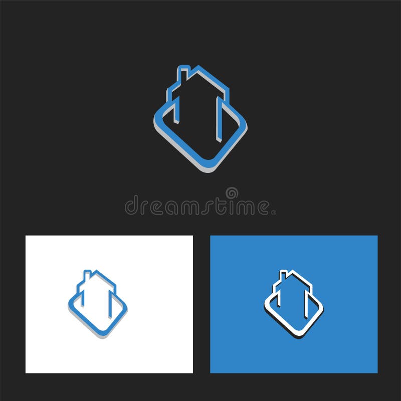 Creative House Logo or Icon with Round Shape Base Stock Vector ...