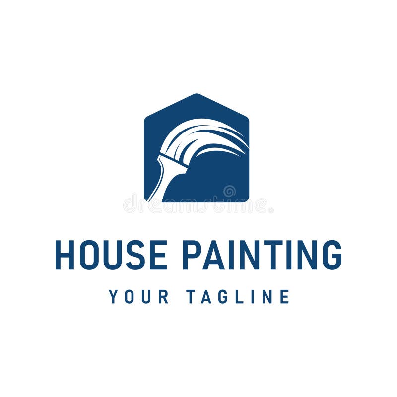 Creative House Paint Brush Logo Design Unique Paint Icon Symbol Stock ...