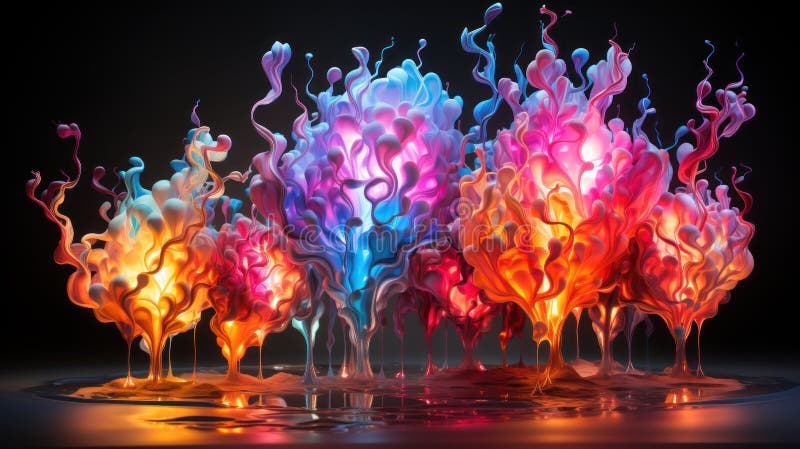 A Creative Human Brain Bursting with Colors and Actions. Created with ...