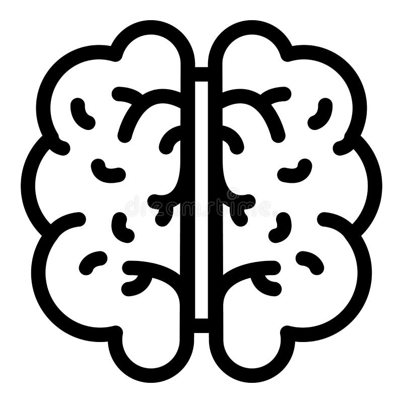 Creative Human Brain Icon, Outline Style Stock Vector - Illustration of ...