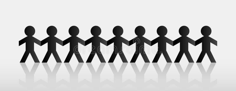 Creative Human Social Chain Holding Hand in Papercut Art Stock ...