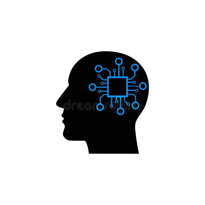 Creative human tech icon stock vector. Illustration of smart - 221898030