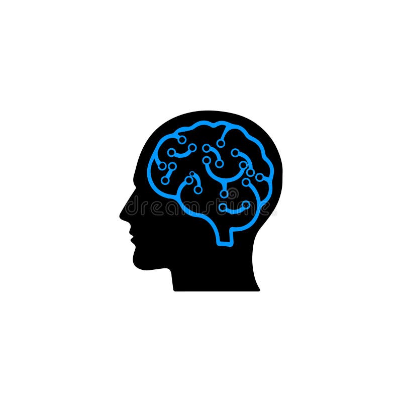 Creative human tech icon stock vector. Illustration of think - 221898045