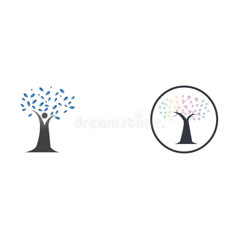 Creative Human Tree Concept Logo Design Template Stock Vector ...