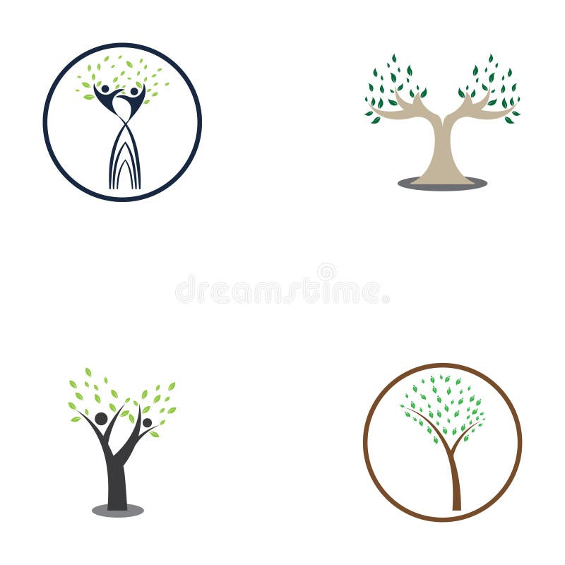 Creative Human Tree Concept Logo Design Template Stock Vector ...