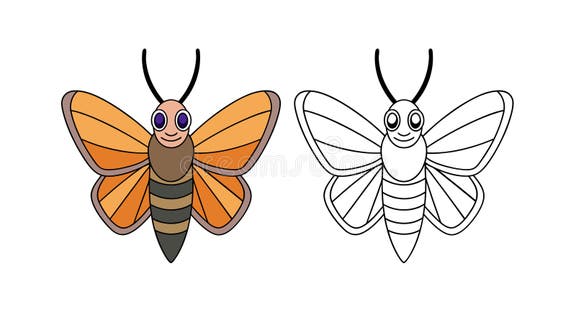 Creative Hummingbird Hawk Moth Coloring Activity Stock Illustration ...