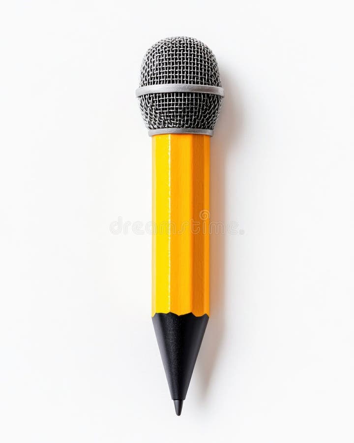 Creative Hybrid of Pencil and Microphone Stock Illustration ...