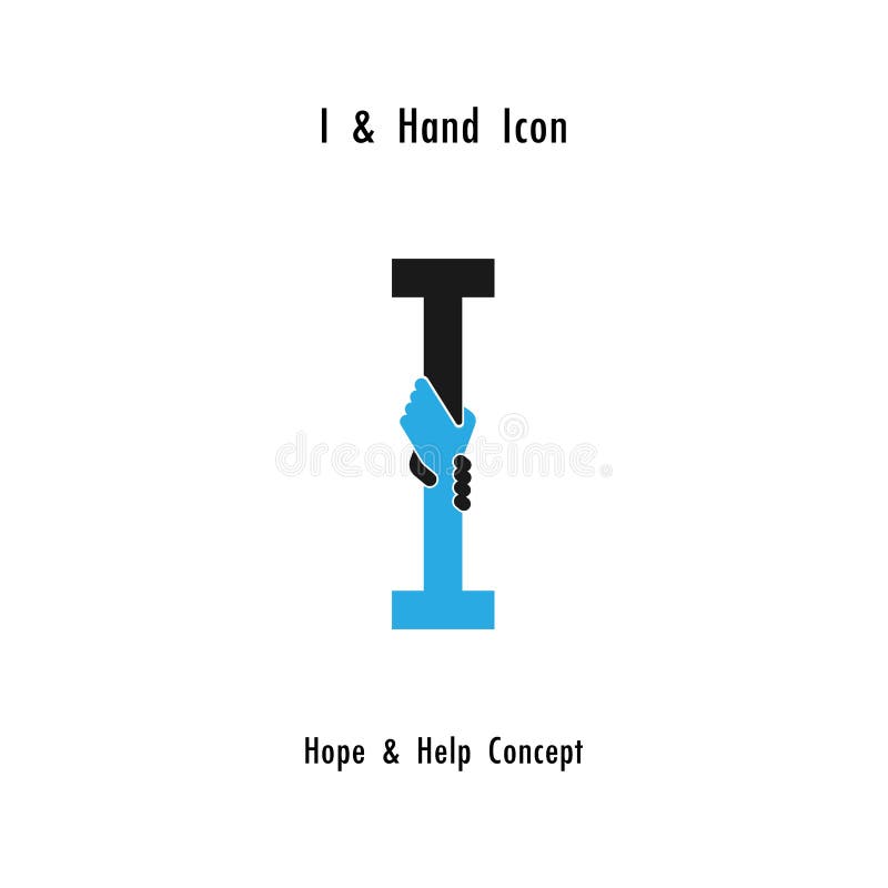 Creative I- Alphabet Icon Abstract and Hands Icon Design Vector Stock ...