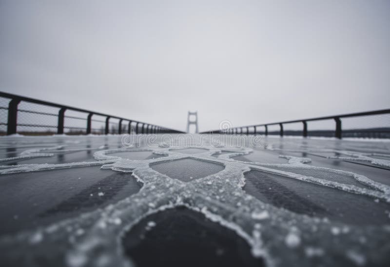 Creative Ice Covered Bridge Deck a Dangerous Close Up of a Bridg Stock ...