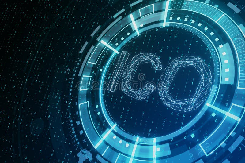 Creative ICO background stock illustration. Illustration of glowing ...