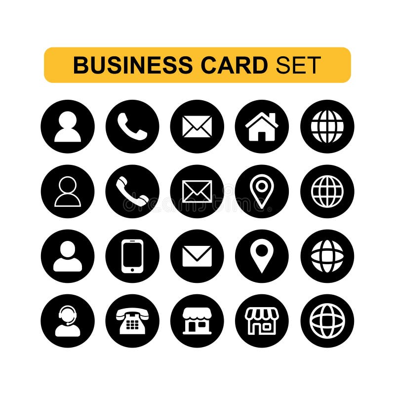 Simple Thin Icons Sets for Business Card and Web Vector Stock Vector ...