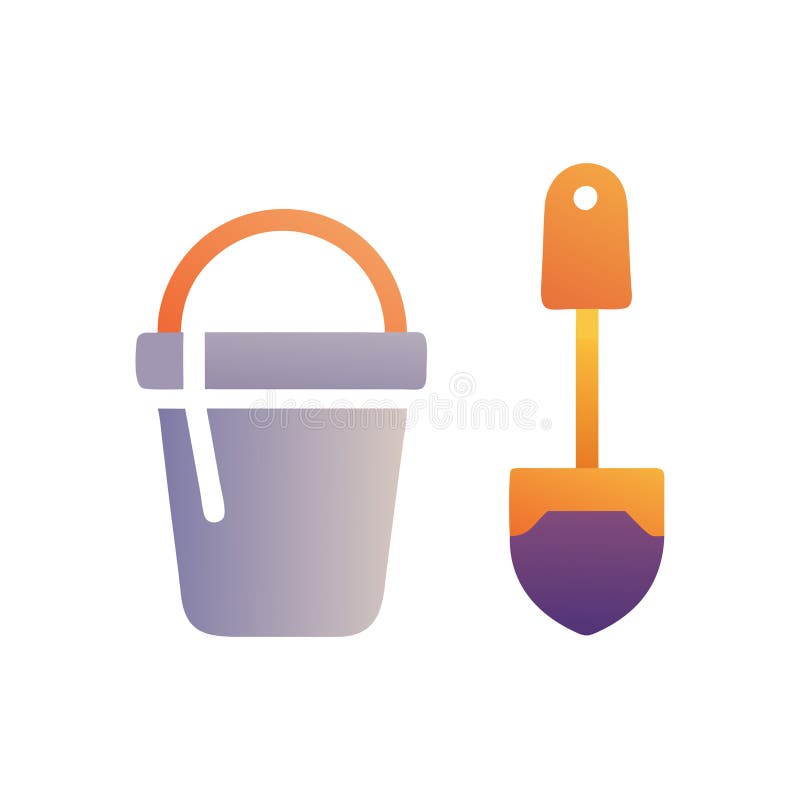 Creative Bucket Trowel Tool Icon Stock Vector - Illustration of design ...