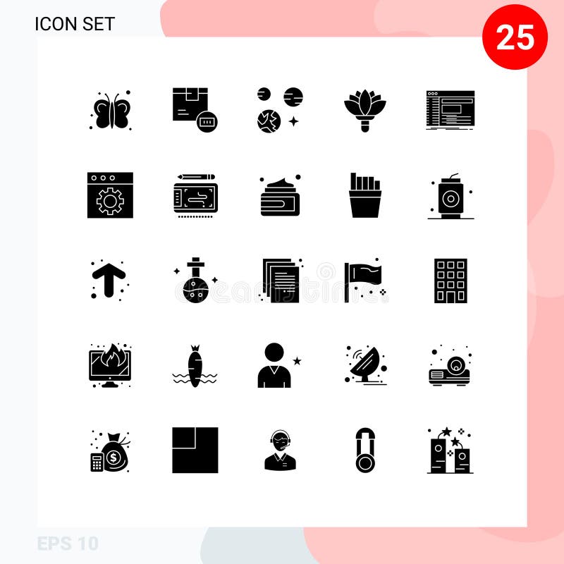 25 Creative Icons Modern Signs and Symbols of Admin, Rose, Shop, Plant ...