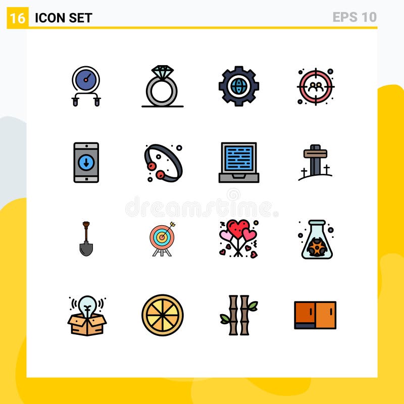 16 Creative Icons Modern Signs and Symbols of Application, Target ...