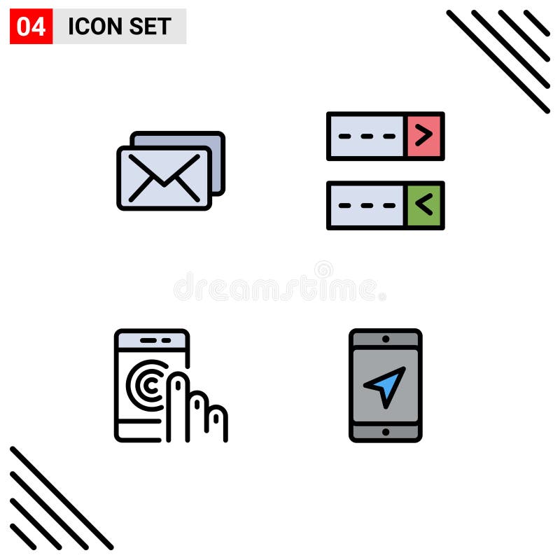 4 Creative Icons Modern Signs and Symbols of Business, Smartphone ...