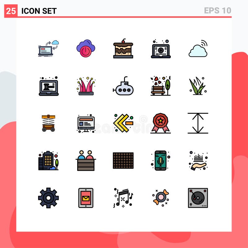 25 Creative Icons Modern Signs and Symbols of Cloud, Tutorial, Off ...