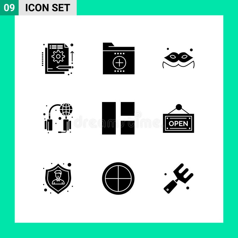9 Creative Icons Modern Signs and Symbols of Collage, Support, Folder ...