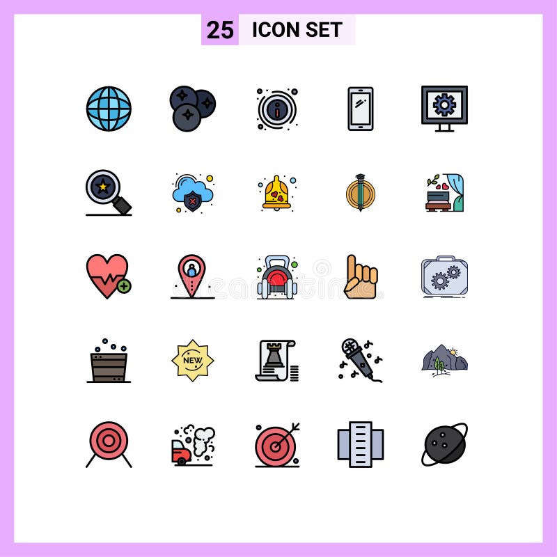 25 Creative Icons Modern Signs and Symbols of Control, Android, Details ...
