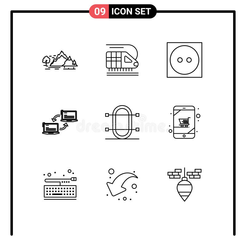 9 Creative Icons Modern Signs and Symbols of Crew, Network, Care, Link ...