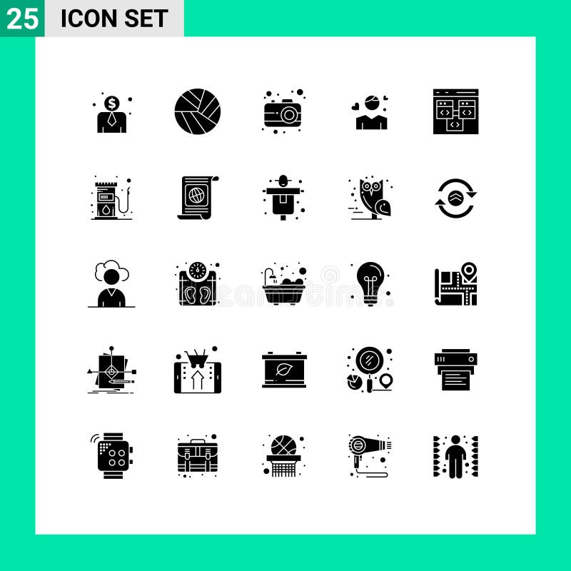 25 Creative Icons Modern Signs and Symbols of Development, Coding, Man ...