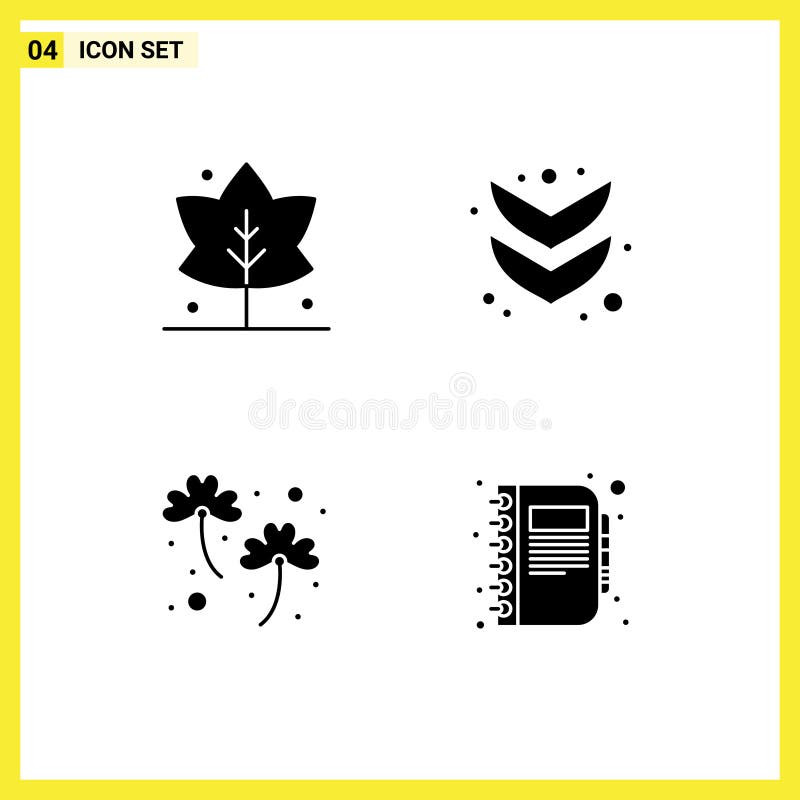 4 Creative Icons Modern Signs and Symbols of Leaf, Patrick, Arrow ...