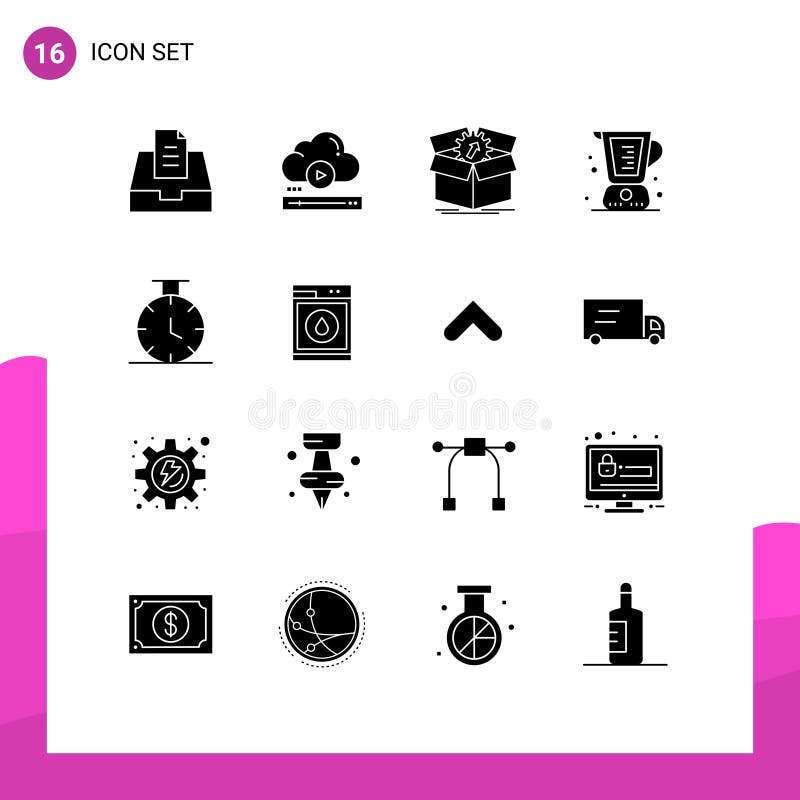 16 Creative Icons Modern Signs and Symbols of Measuring, Cooking ...