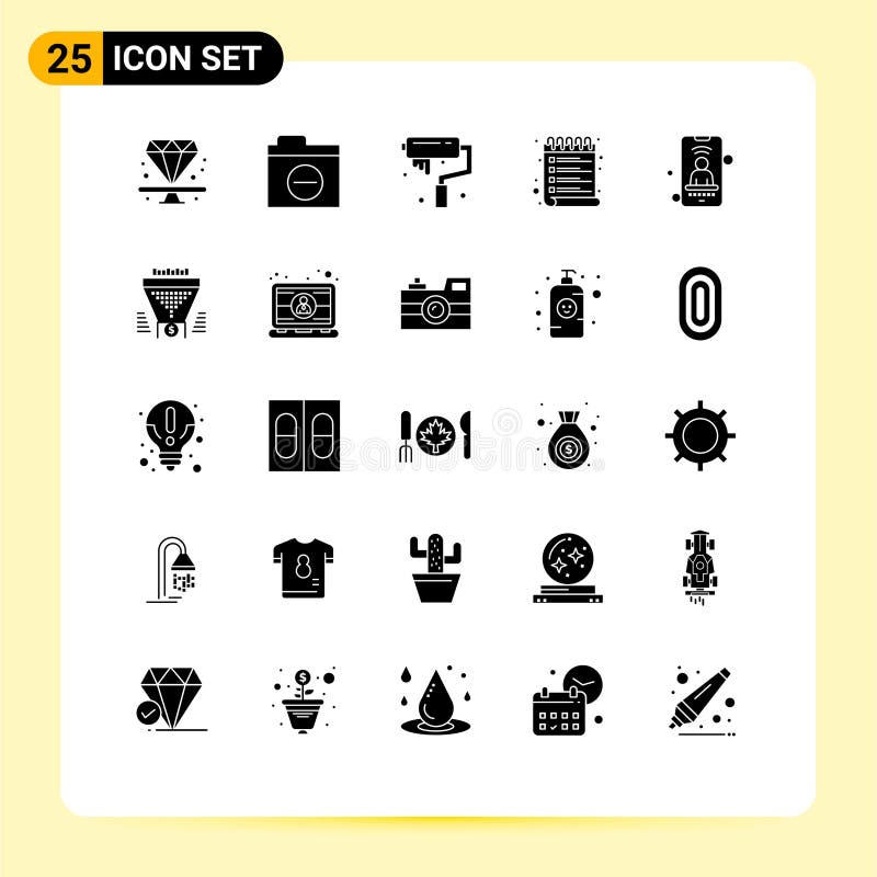25 Creative Icons Modern Signs and Symbols of User, Check List, Art ...