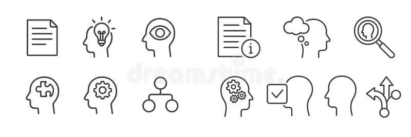 Creative Icons Representing Brainstorming, Problem-solving, and ...