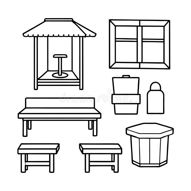 Creative Icons for Restaurant Booths Stock Vector - Illustration of ...