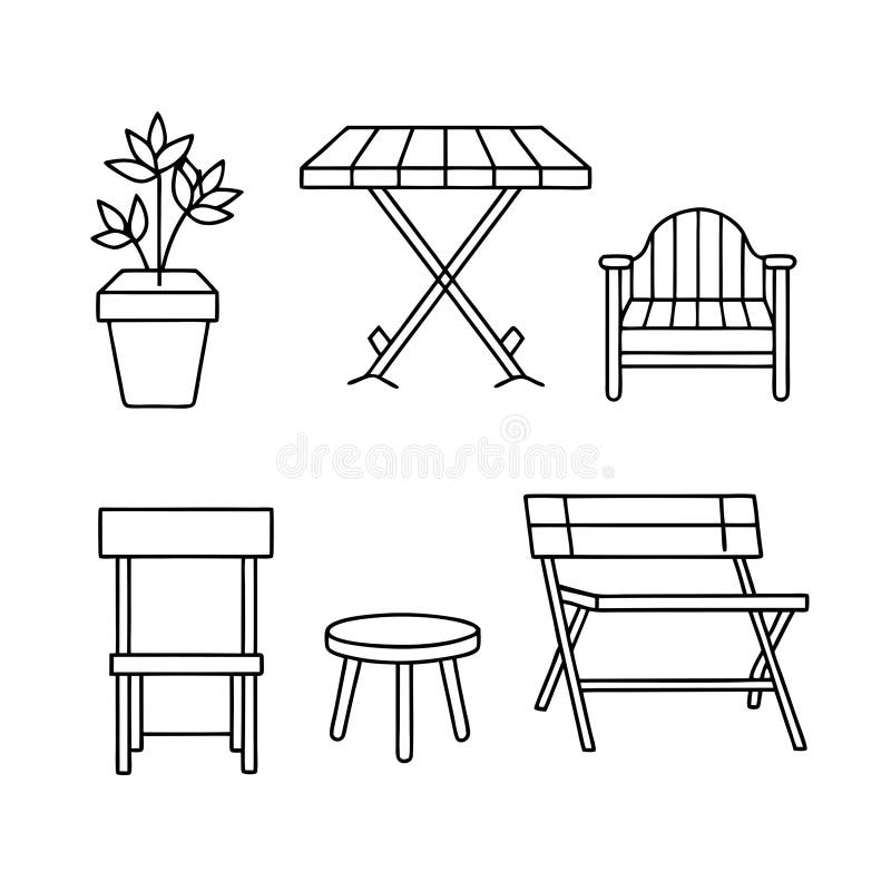 Creative Icons for Rooftop Garden Design Stock Illustration ...